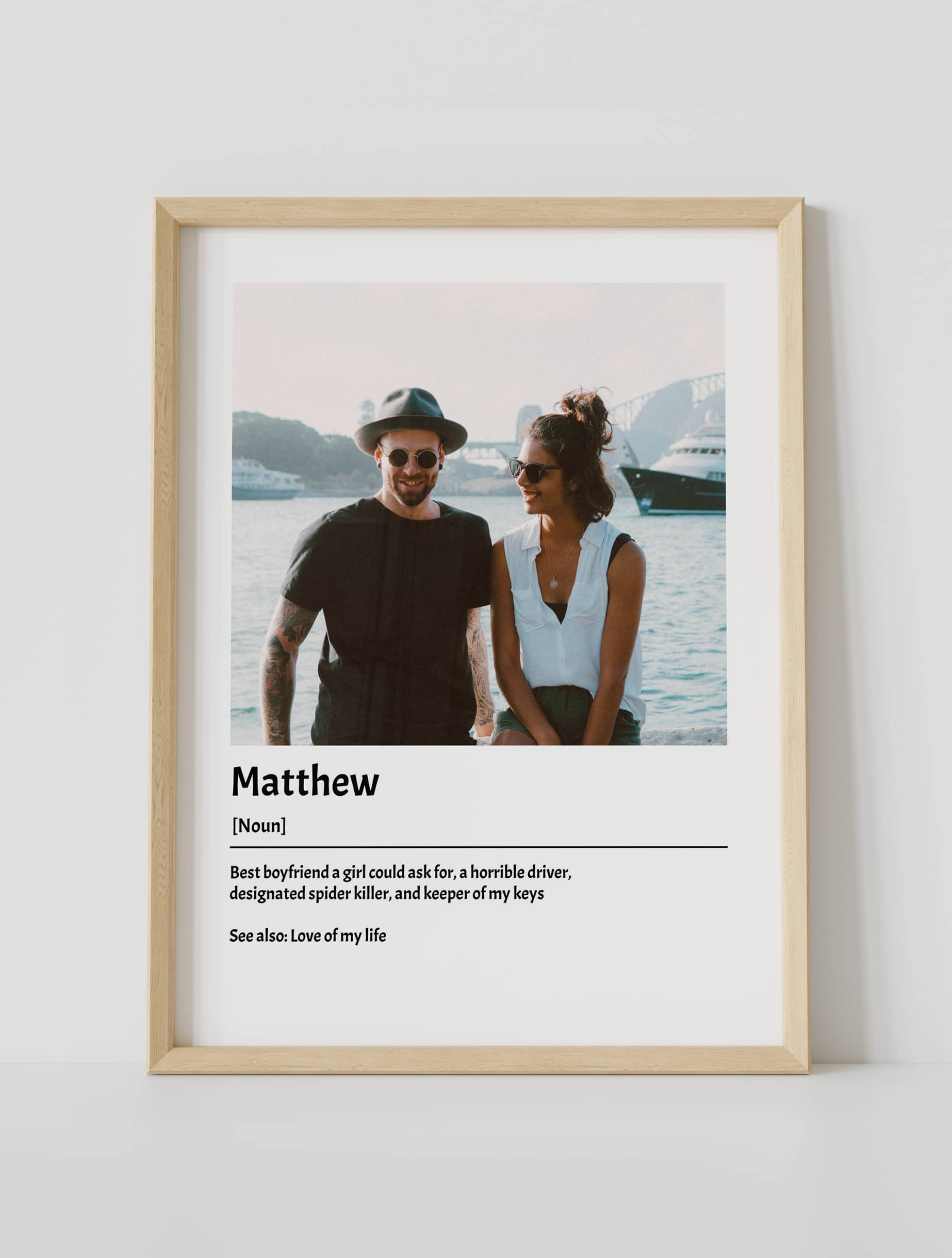 Boyfriend Name Definition Poster - Unique Anniversary Gift – Artmementos Boyfriend Name Definition Poster - Unique Anniversary Gift – Artmementos