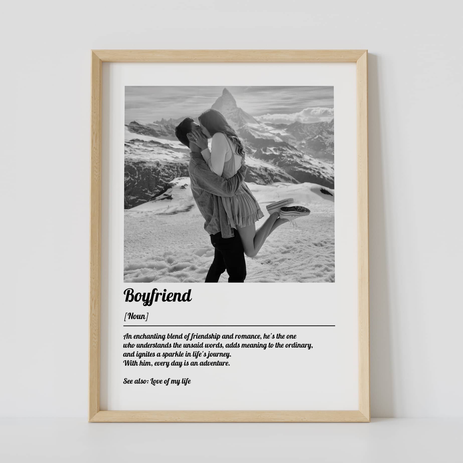 Boyfriend Definition Poster: Personalized Anniversary Gift