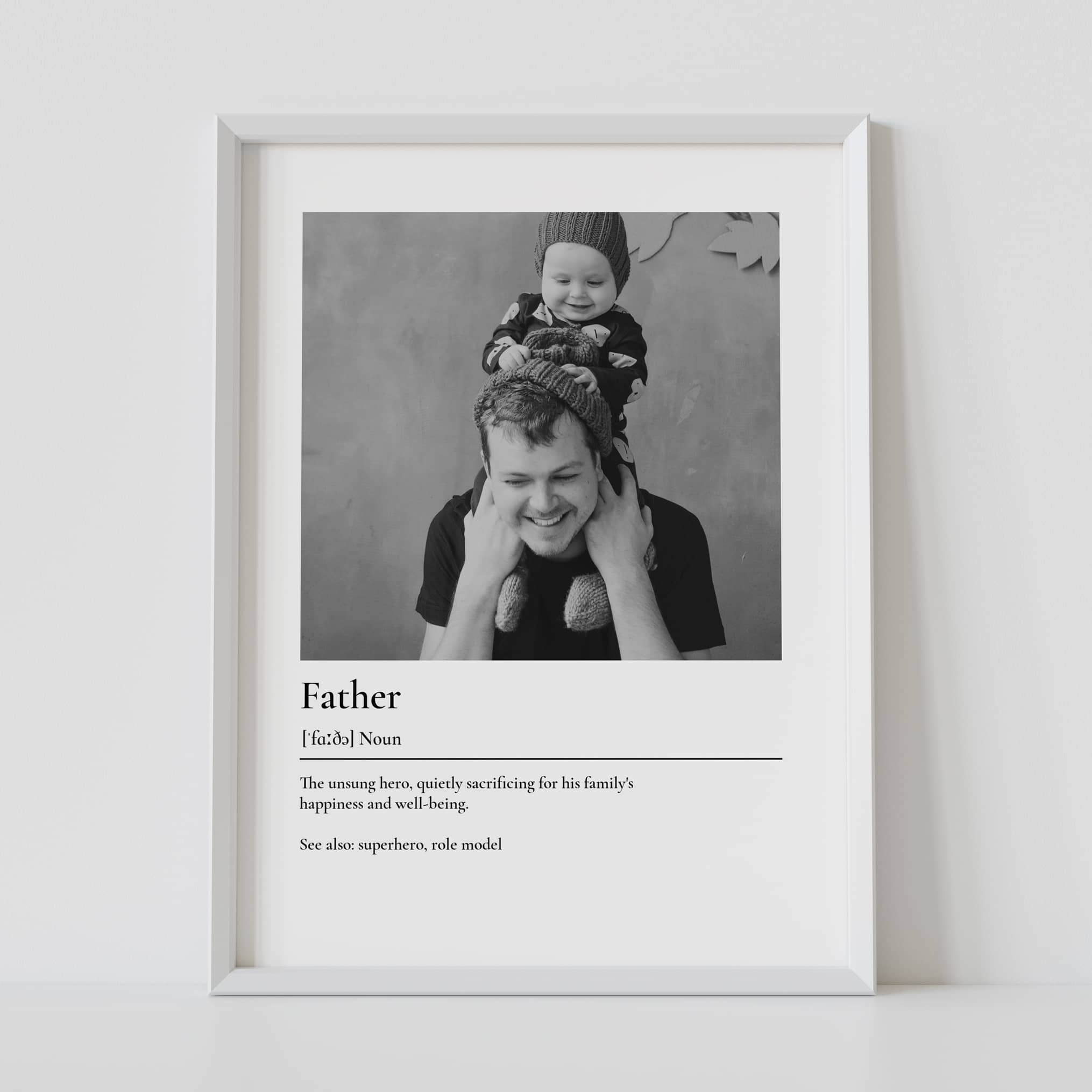 Father Definition Poster with Photo | Artmementos