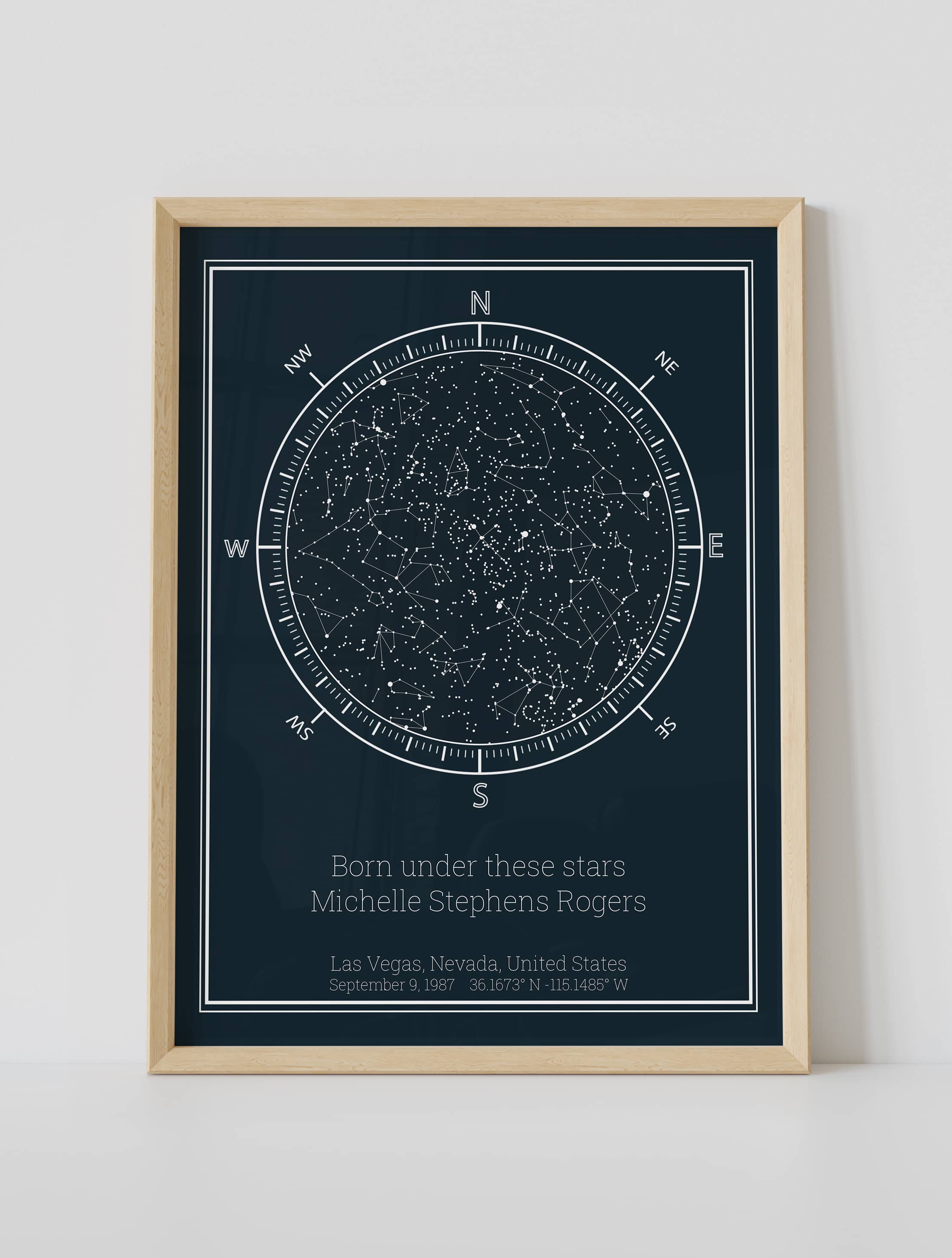 Born Under These Stars - Custom Birthday Star Map Gift