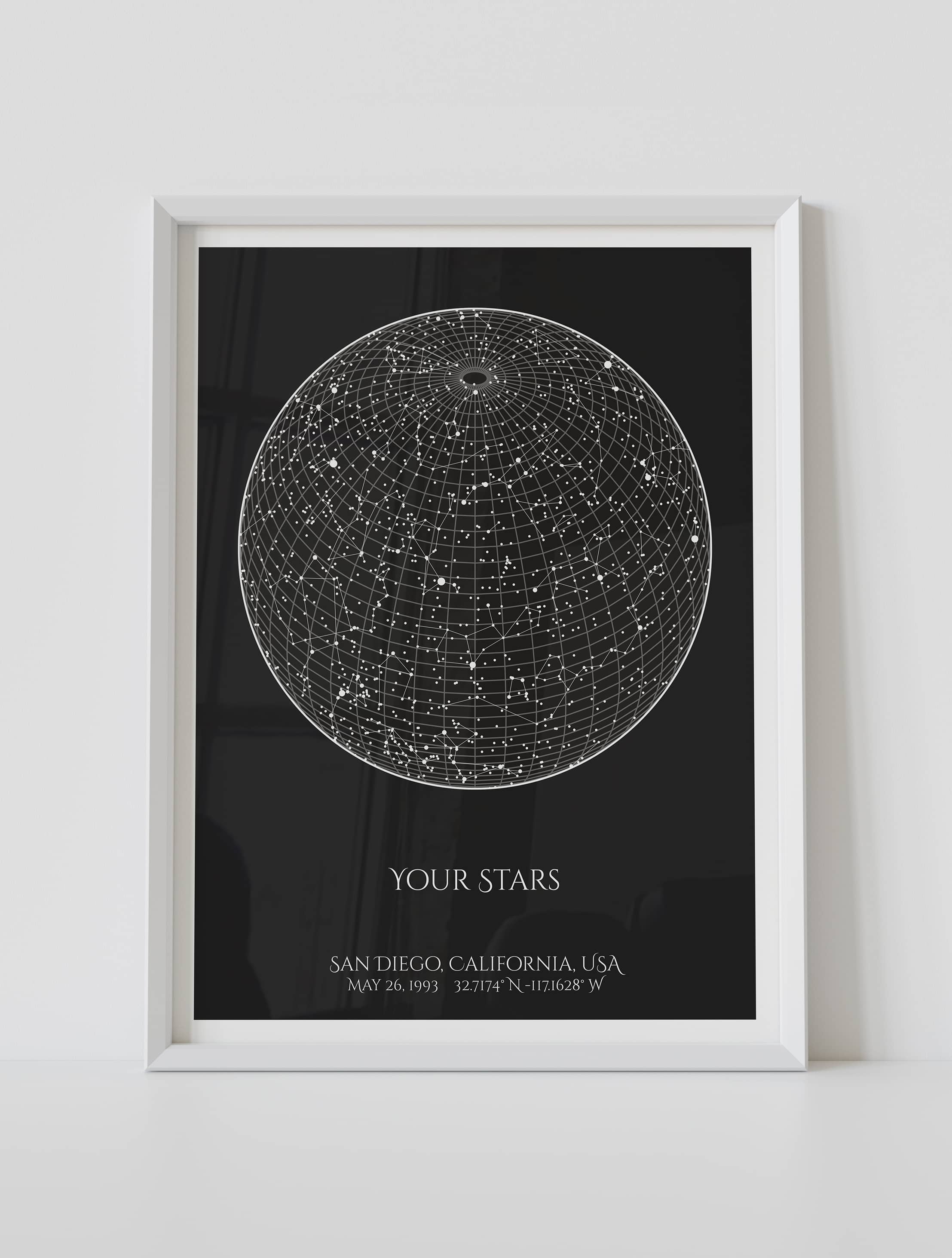 Stars The Day You Were Born - Birthday Star Map Poster